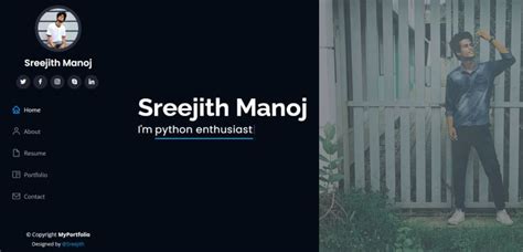sreejith manoj on linkedin projects portfolio website portfoliowebsite development bootstrap…