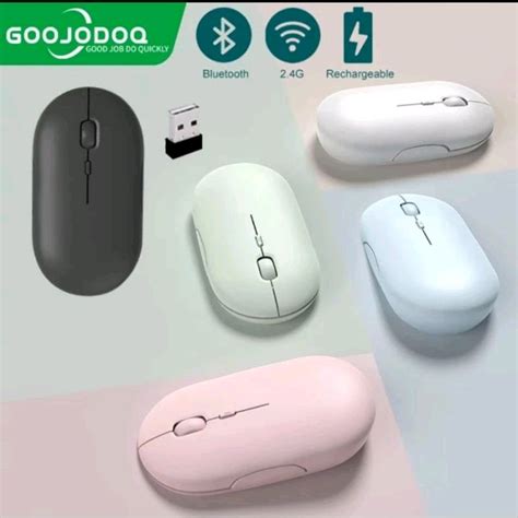 Jual Mouse Goojodoq Pebble Wireless Maks 10m Silent Click Rechargeable Shopee Indonesia
