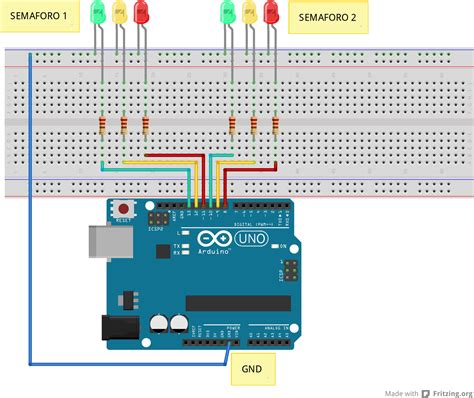 Programación De 2 Semáforos Arduino Project Hub