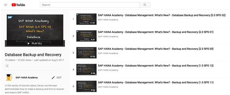 C HANATEC 13 Topics Backup And Recovery By The SAP Community