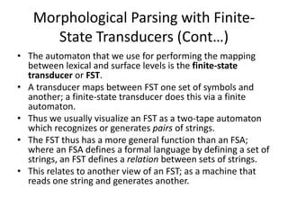 NLP KASHK Finite State Morphological Parsing PPTX