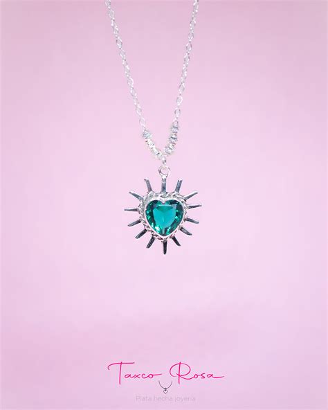 Collar Corazón Resplandor Taxco Rosa