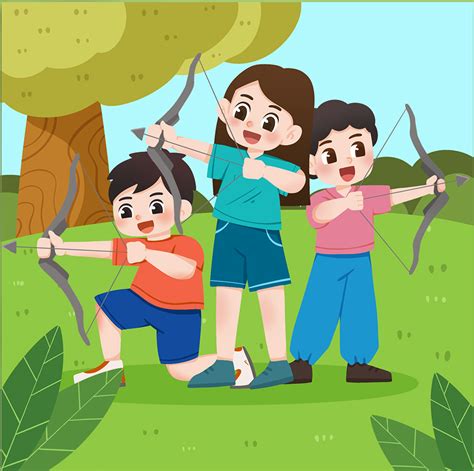 射箭运动人物插画图片 射箭运动人物插画素材 射箭运动人物插画模板 设图网