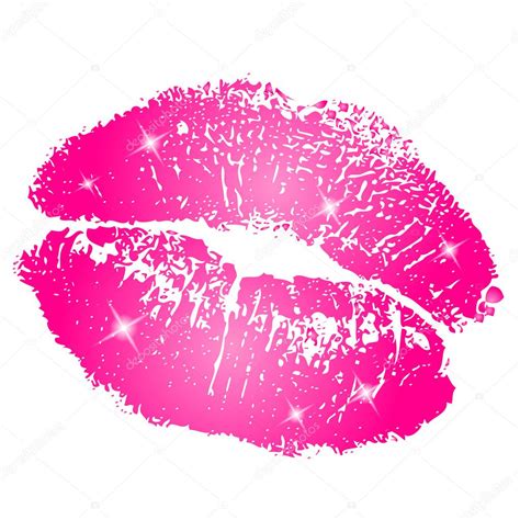 Vector Illustration Of Pink Kiss Print — Stock Vector © Yuliaglam 13686921