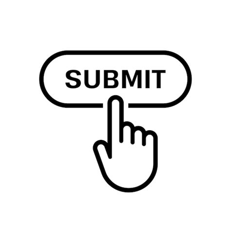 Premium Vector Hand Click Submit Button And Hand Pressing Submit