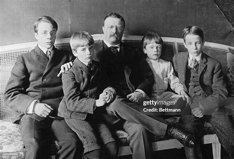 Ca 1900 Theodore Roosevelt With His Sons Theodore Kermit Quentin
