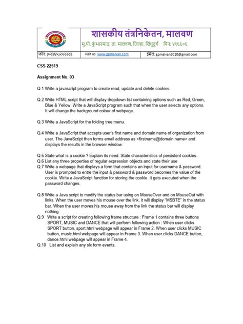 Assignments No 3 4 Css Pdf World Wide Web Internet And Web