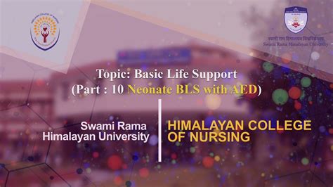 Neonate Bls With Aed Basic Life Support Part 10 Srhu Academics Youtube