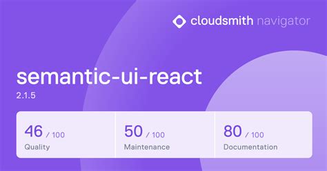 Semantic Ui React 215 Npm Package Quality Cloudsmith Navigator
