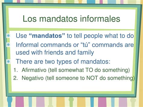 Ppt Mastering Informal Commands In Spanish Powerpoint Presentation