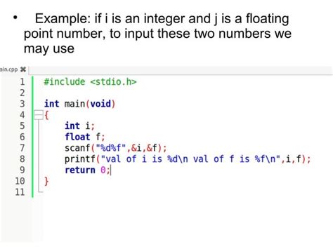 Scanf Function In C Variations In Conversion Specifier Ppt