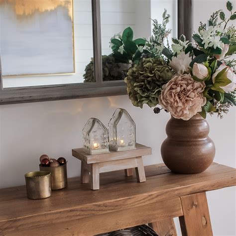 Natural Mini Rustic Styling Bench Ivy Grey Interiors