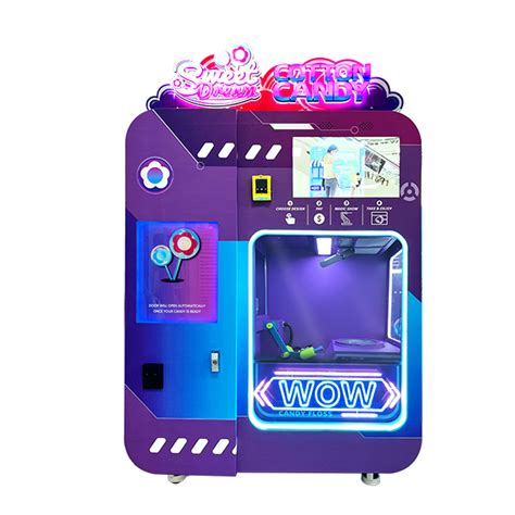 Automatic Cotton Candy Vending Machine Purple Wider Matrix Automatic Cotton Candy Vending