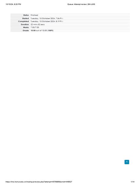 Queue Attempt Review Bk Lms Pdf Queue Abstract Data Type