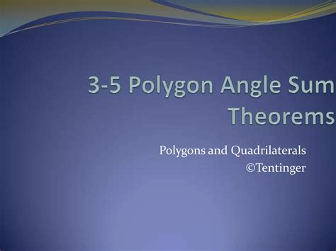 Angle Sum Theorem Ppt