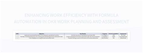 Enhancing Work Efficiency With Formula Automation In OKR Planning And Assessment Excel