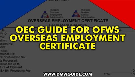 Oec Appointment Australia Ofw Balik Manggagawa Certificate Dmw Guide