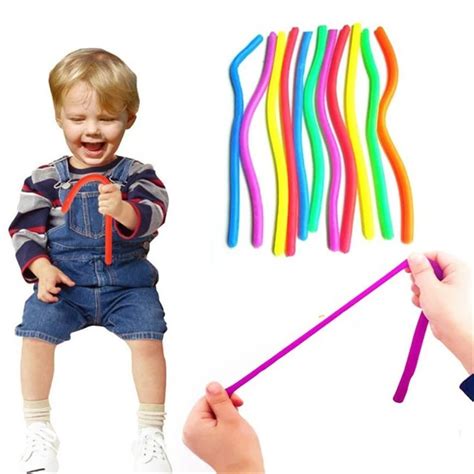 6pcs Anti Stress Fidget Noodle Stretch Pull Twirl Wrap Squeeze Sensory