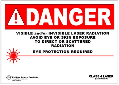 Class 4 Magnetic Laser Radiation Warning Sign Phillips Safety