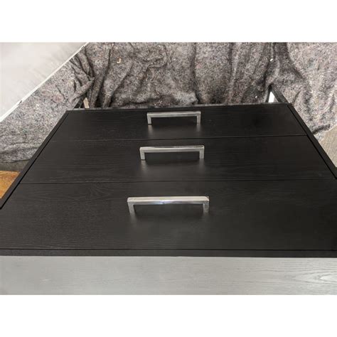 Grade A2 Black Modern Chest Of 3 Drawers With Legs Kaia Furniture123
