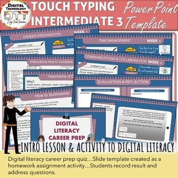 Typing Keyboarding Intermediate Teacher Babe PowerPoint Template