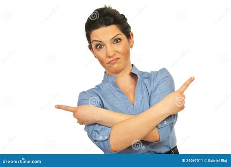 Confused Business Woman Pointing Stock Image Image 24067011