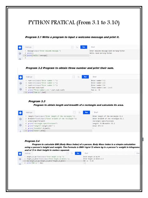Python Praticalfrom 31 To 310 Pdf