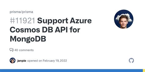 Support Azure Cosmos Db Api For Mongodb · Issue 11921 · Prismaprisma · Github