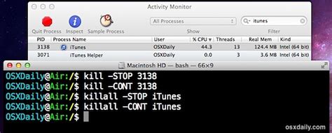 How To Pause And Resume An App Or Process In Mac Os X