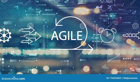 Agile Concept With Blurred City Lights Stock Image Image Of Bokeh Digital 176203609