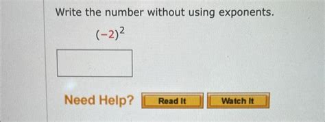 Solved Write The Number Without Using Exponents −22