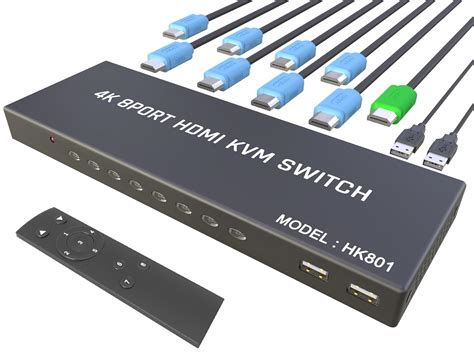 Kvm Switch Hdmi 8 Port Hdmi Switch With Remote Usb Switch Selector