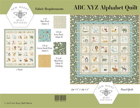 ABC XYZ Quilt Pattern Download Honeycomb Quilts