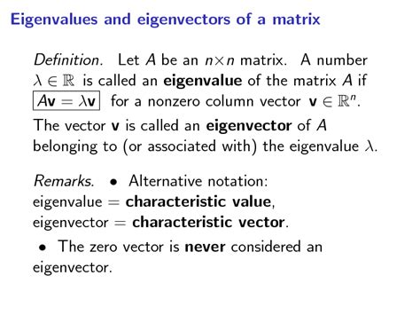 SOLUTION Eigenvalues And Eigenvectors Of A Matrix Studypool