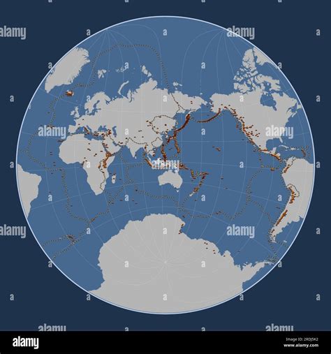 Shape Of The Banda Sea Tectonic Plate On The World Contour Map Map In The Lagrange Oblique