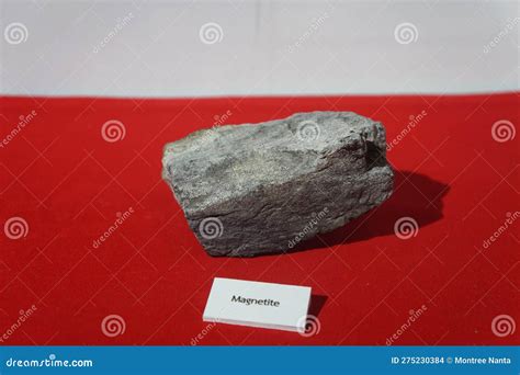 Raw Magnetite Mineral Rock Stone Strongly Magnetic Iron Ore Stock