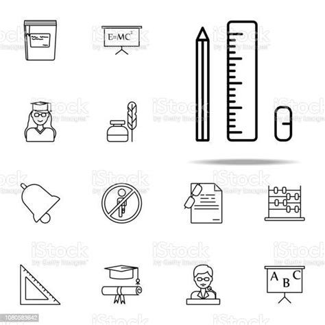 학교는 아이콘을 구현합니다 웹 및 모바일에 대 한 보편적인 교육 아이콘 설정 0명에 대한 스톡 벡터 아트 및 기타 이미지 0명 개념 고무 Istock