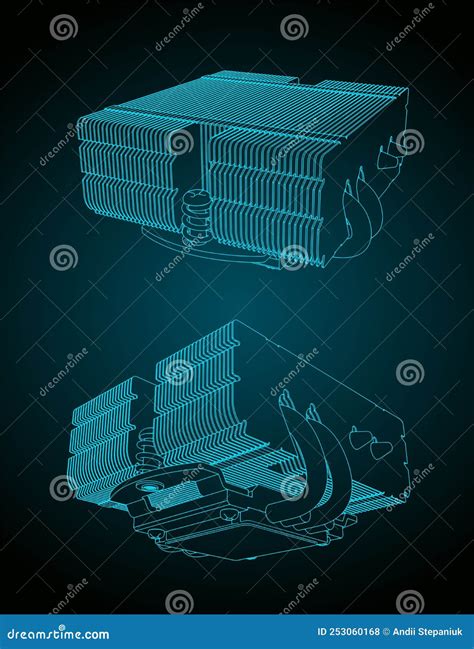 Cpu Cooler Heatsink Illustrations Cartoon Vector 250653441
