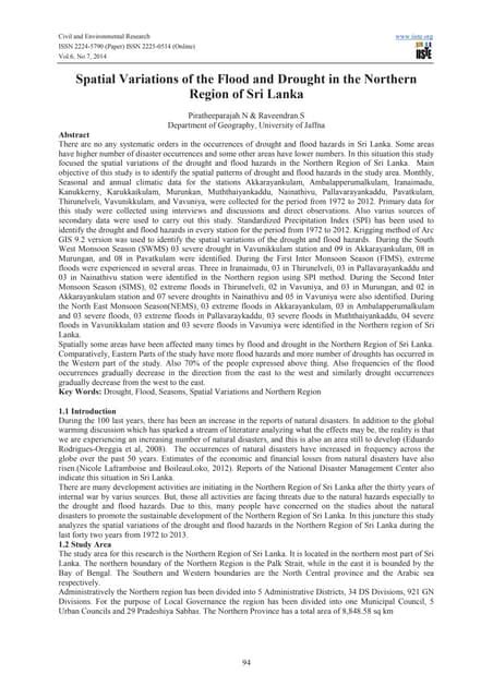 Spatial Variations Of The Flood And Drought In The Northern Pdf Weather Science