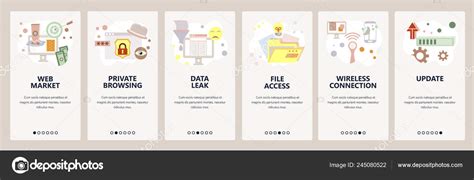 Web Site Onboarding Screens Cyber Security And Internet Secure Access