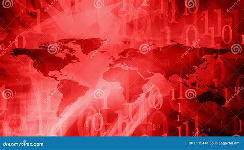 Cyber Security Red World Map Stock Illustration Illustration Of