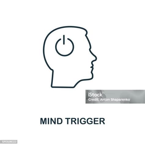 마인드 트리거 아이콘입니다 성격 컬렉션의 라인 스타일 요소 템플릿 인포 그래픽 등을 위한 씬 마인드 트리거 아이콘 로고에 대한 스톡 벡터 아트 및 기타 이미지 Istock