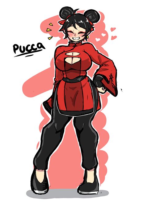 Mr A Lee Pucca Pucca Cartoon Absurdres Highres 1girl Aged Up Ahoge Belt Black Belt