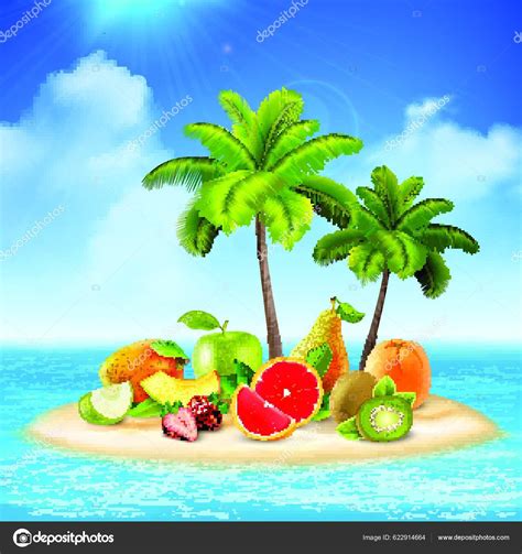 Fruity Island Background Concept Stock Vector By ©yayimages 622914664