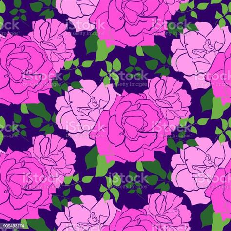 그린 정원 장미 꽃 손으로 벡터 완벽 한 패턴입니다 화장품 인사말 카드 청첩장 직물 또는 종이 포장을 위한 플로랄 디자인 0명에 대한 스톡 벡터 아트 및 기타 이미지