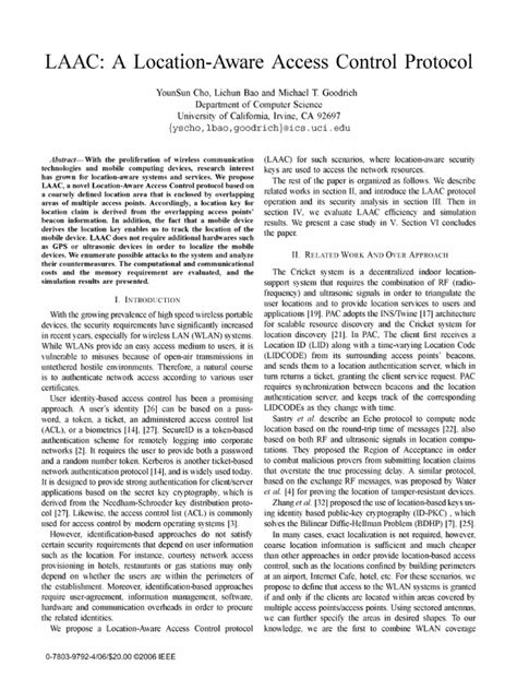 Laac A Location Aware Access Control Protocol Pdf Computer Network Wireless Access Point