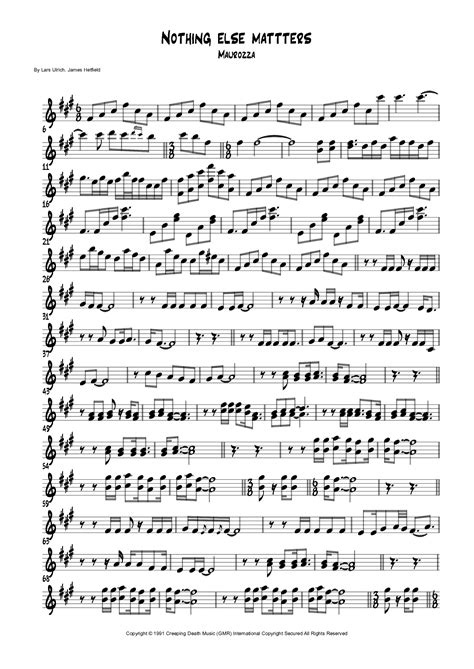 Nothing Else Matters Arr Maurozza Par Metallica Partitions Pour