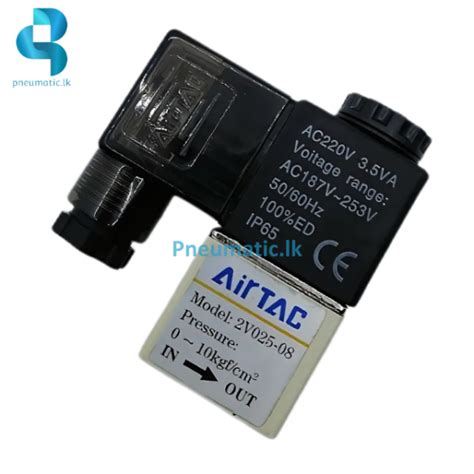 Airtac Model 2v025 08 22 Way Solenoid Valve 220v Ac Pneumaticlk