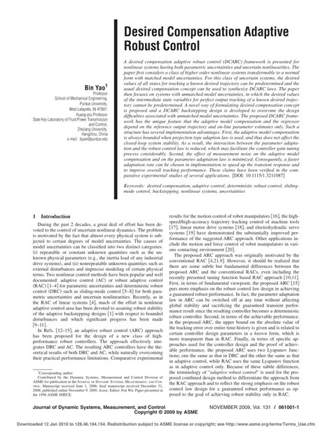 PDF Desired Compensation Adaptive Robust Control