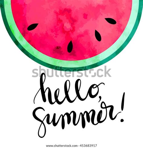 Hello Summer Hand Written Lettering Vector Stock Vector Royalty Free